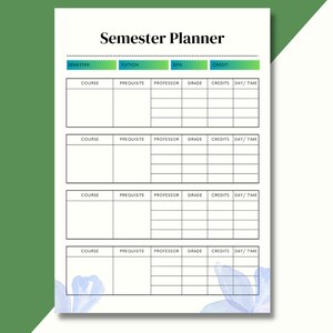 Semester Planner Printable | College Semester Planner | Study Planner ...