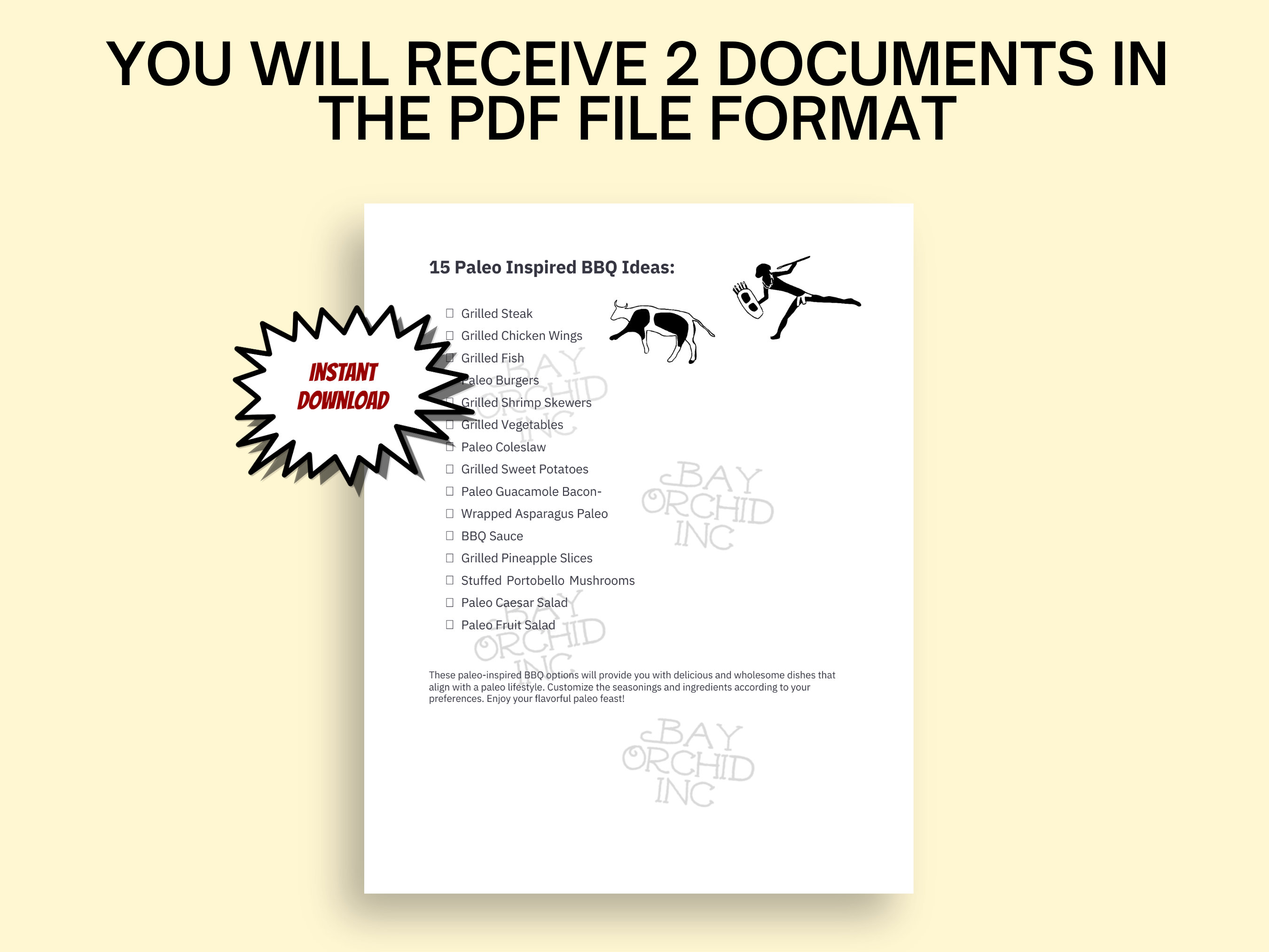 BBQ PALEO PRINTABLE, Bbq Elements Prepping Checklist Download, Barbecue ...