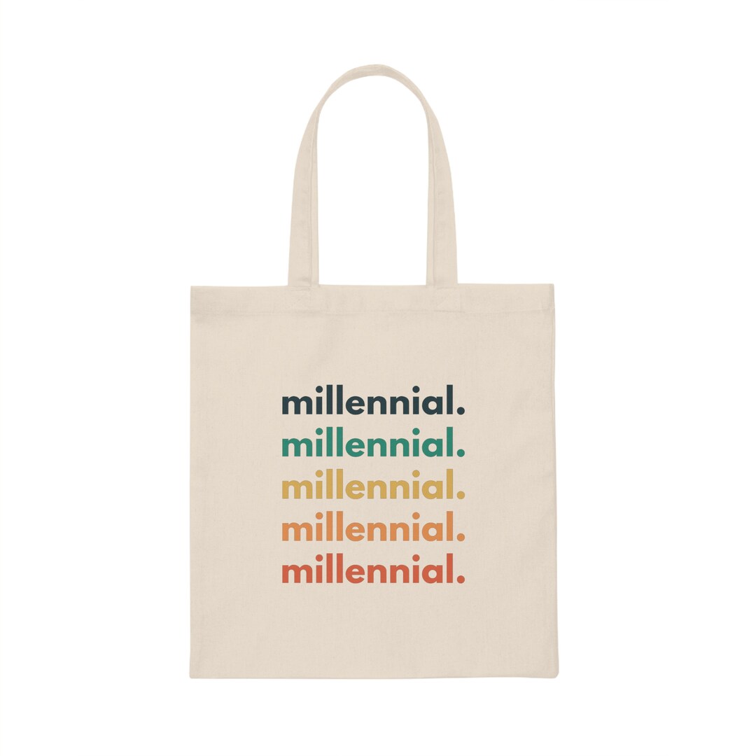 Millennial Tote Bag, Canvas Tote Bag, Tote Bag, Totes, Colorful, Bag ...