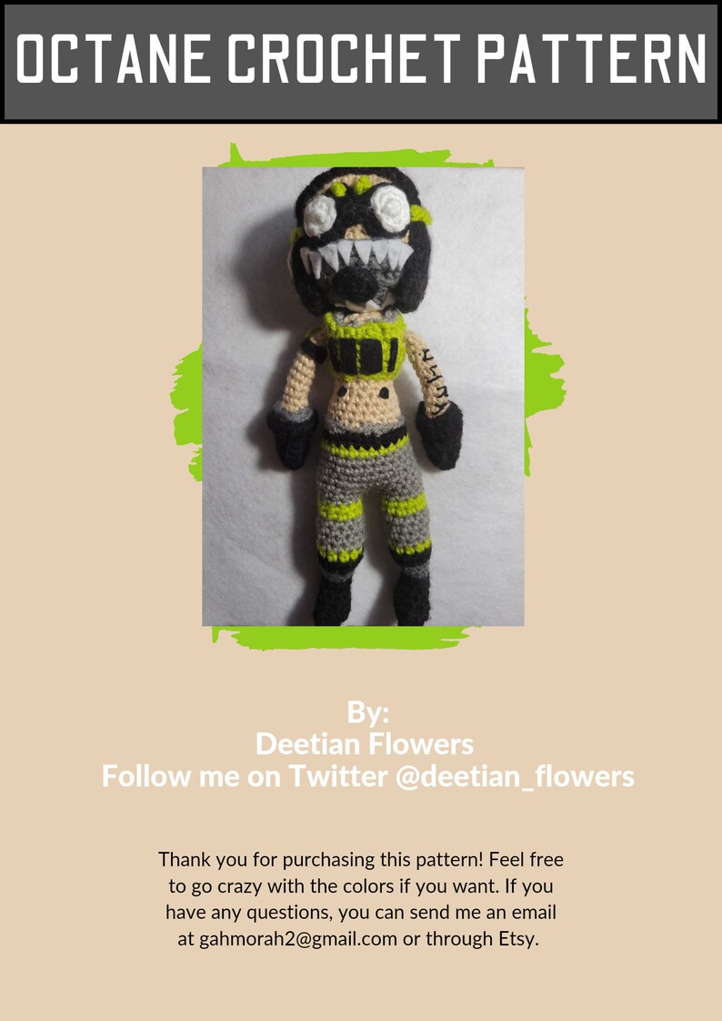 Octane Apex Legends Amigurumi Crochet PDF PATTERN - Etsy