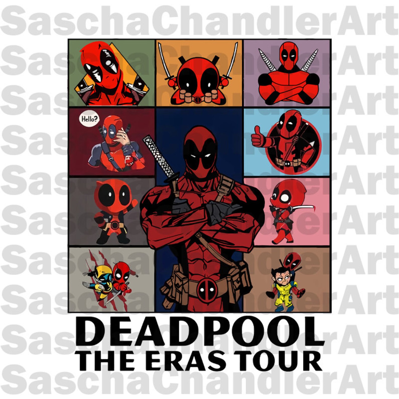 Deadpool the Era Tour PNG, Bluey Deadpool and Muffin PNG, Bluey PNG ...