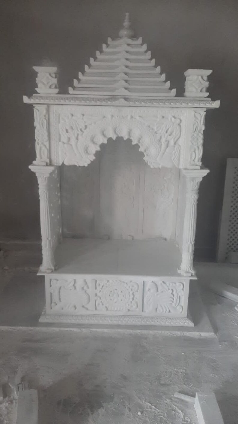 Golden Inlay Marble Temple , Marble Temple for Home , Pooja Temple - Etsy