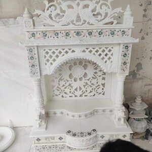 White Marble Temple for Home , Puja Mandir With Inlay Work Marble - Etsy