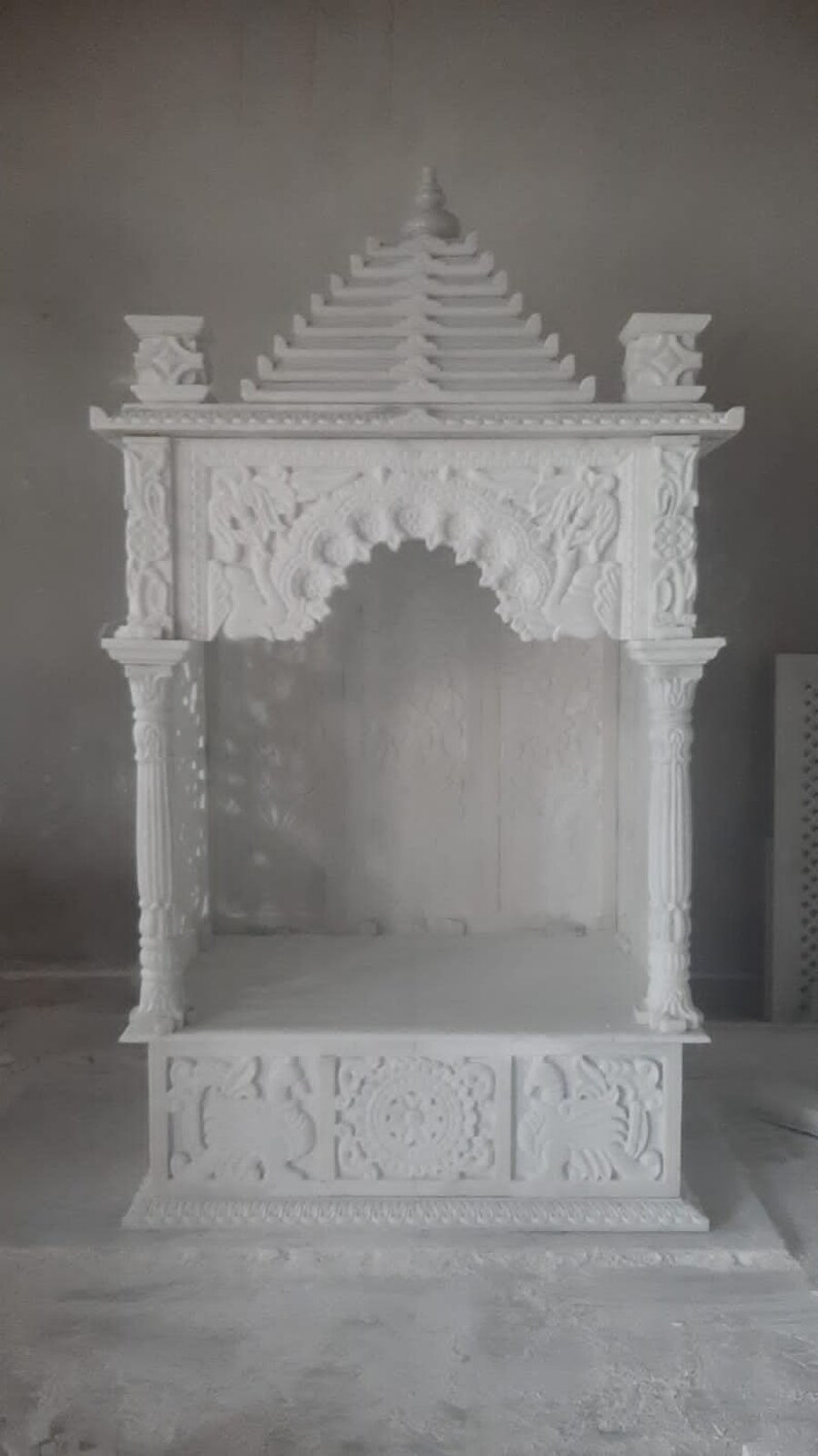 Golden Inlay Marble Temple , Marble Temple for Home , Pooja Temple - Etsy