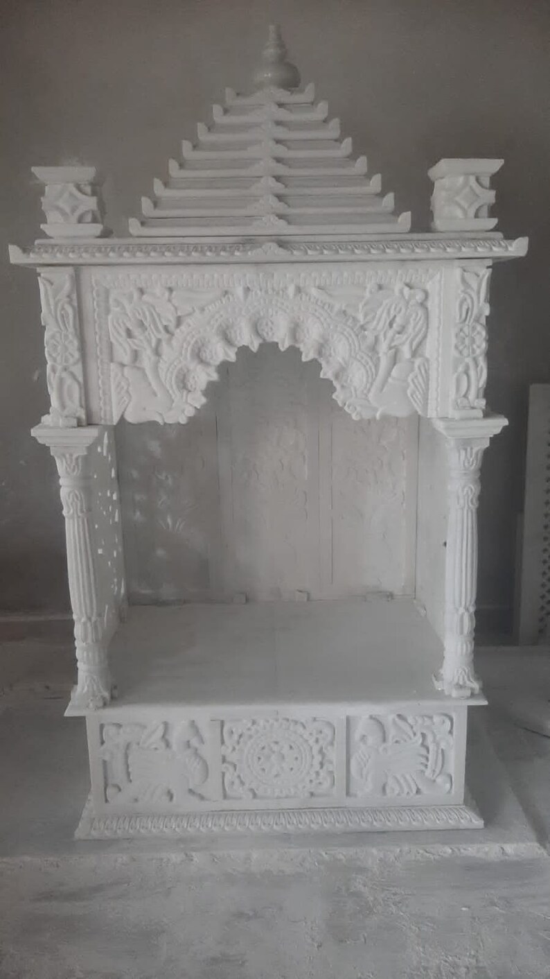 Golden Inlay Marble Temple , Marble Temple for Home , Pooja Temple - Etsy