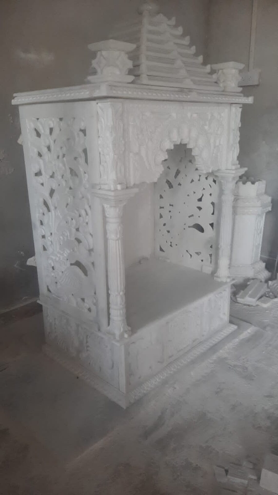 Golden Inlay Marble Temple , Marble Temple for Home , Pooja Temple - Etsy