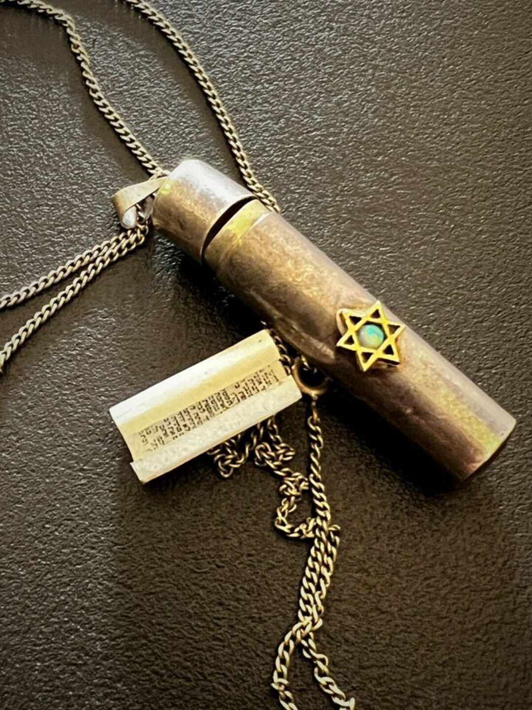 Antique Hebrew Torah Amulet Parchment 200 Years Scroll Silver Pendant ...