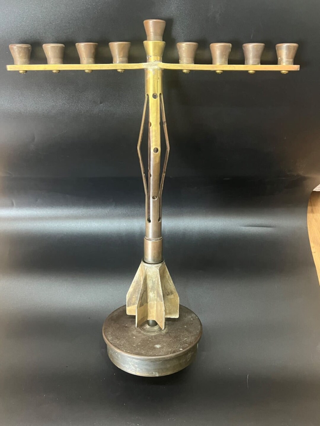 Judaica, Trench Art - A Rare and Unique Hanukkah Lamp Menorah Created ...