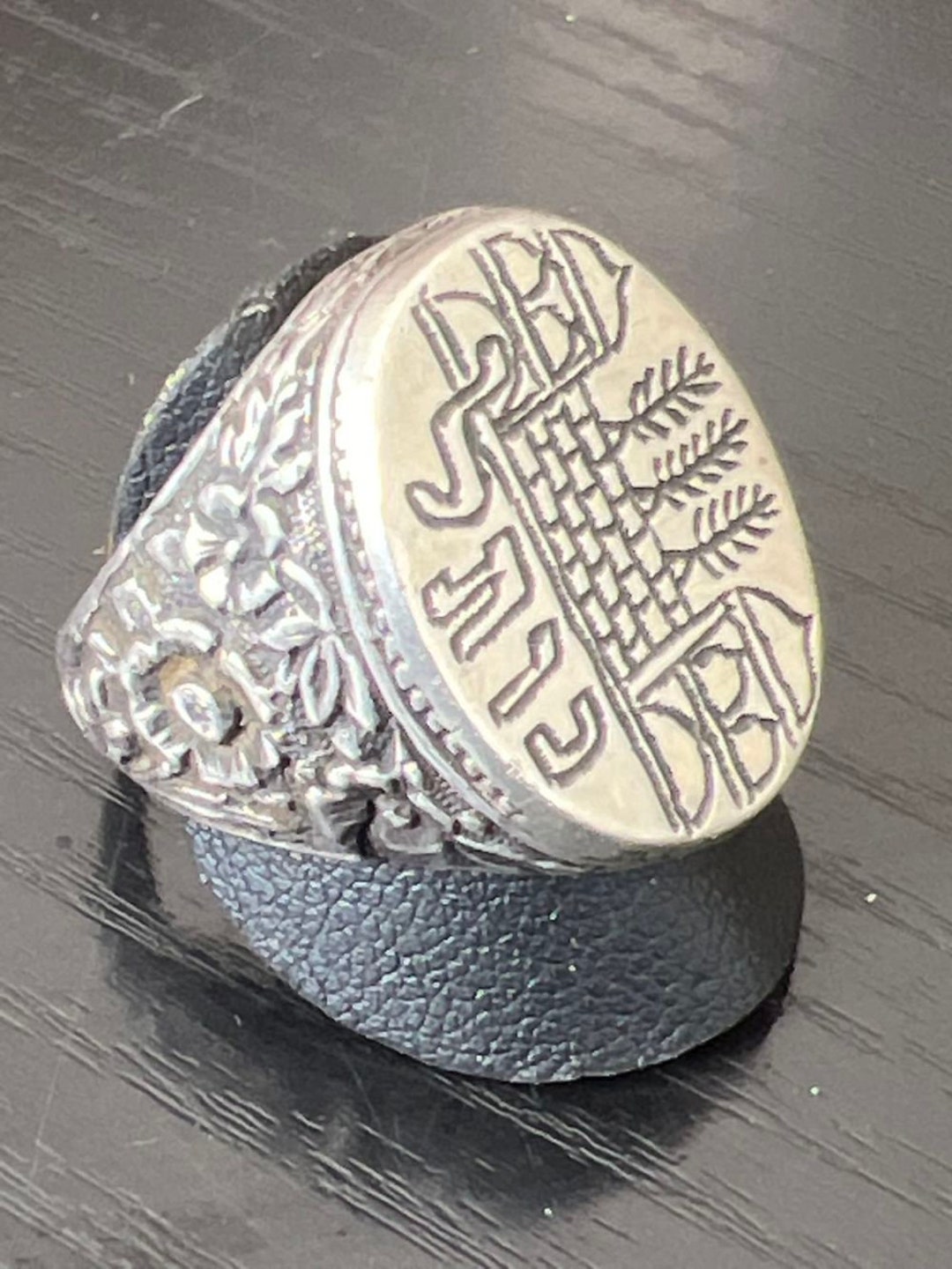 Palestine Jewish Silver Amulet Ring With Hand Engravings and - Etsy