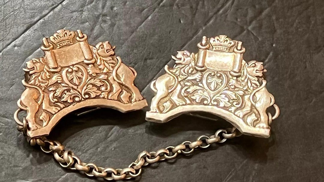 Magnificent Rare Jewish Silver Tallit Holders,lions Holding Torah ...