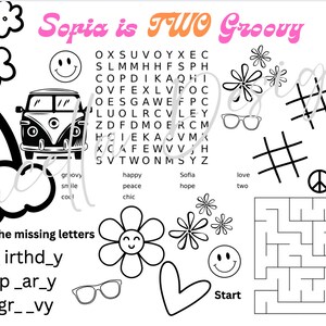 Groovy Party Coloring Page Personalized Groovy Coloring - Etsy