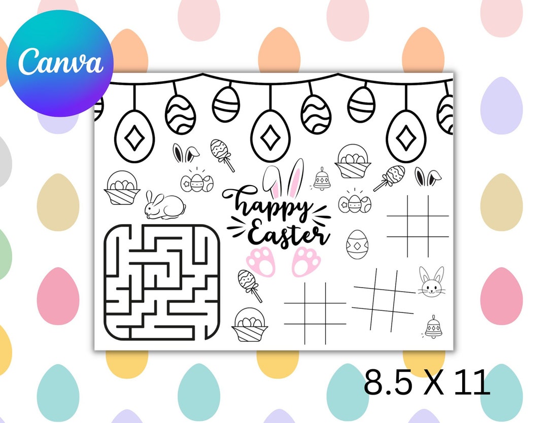 Easter Coloring Page Happy Easter Easter Activity Page for Kids - Etsy