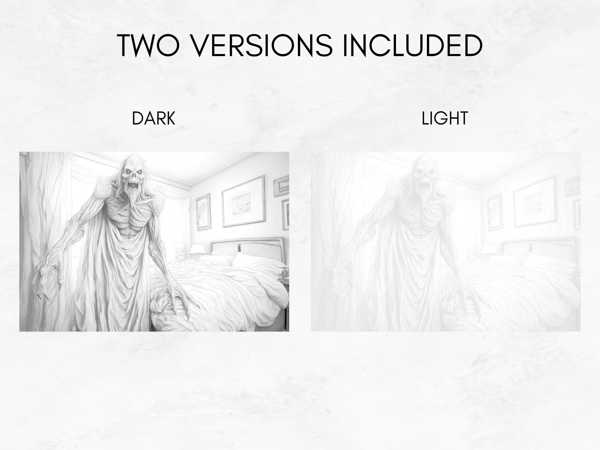 10 Coloring Pages Real Nightmare Coloring Book for Adults Grayscale ...