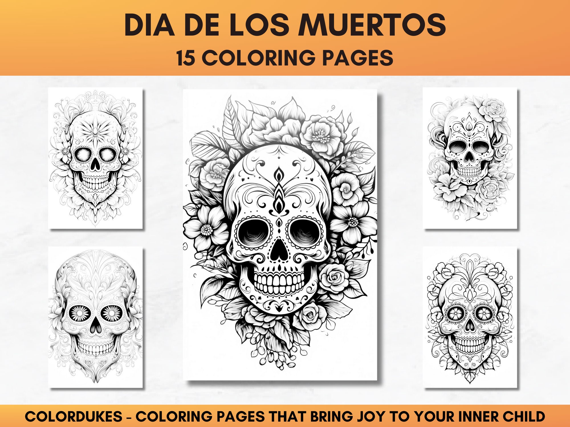 15 Dia De Los Muertos Coloring Pages, Sugar Skull Coloring Book ...