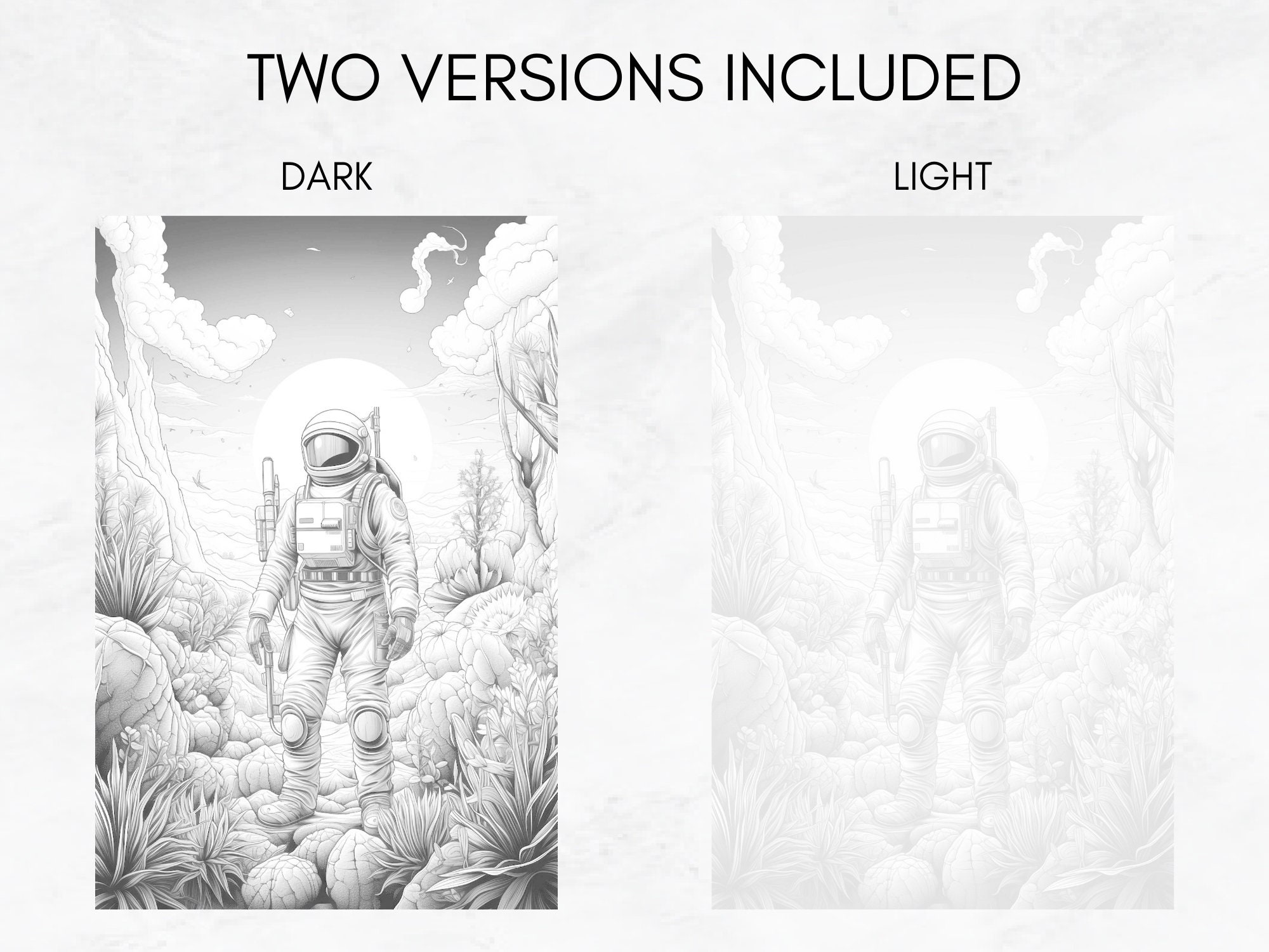 21 Coloring Pages Astronaut on Alien Planet Grayscale Coloring Book for ...