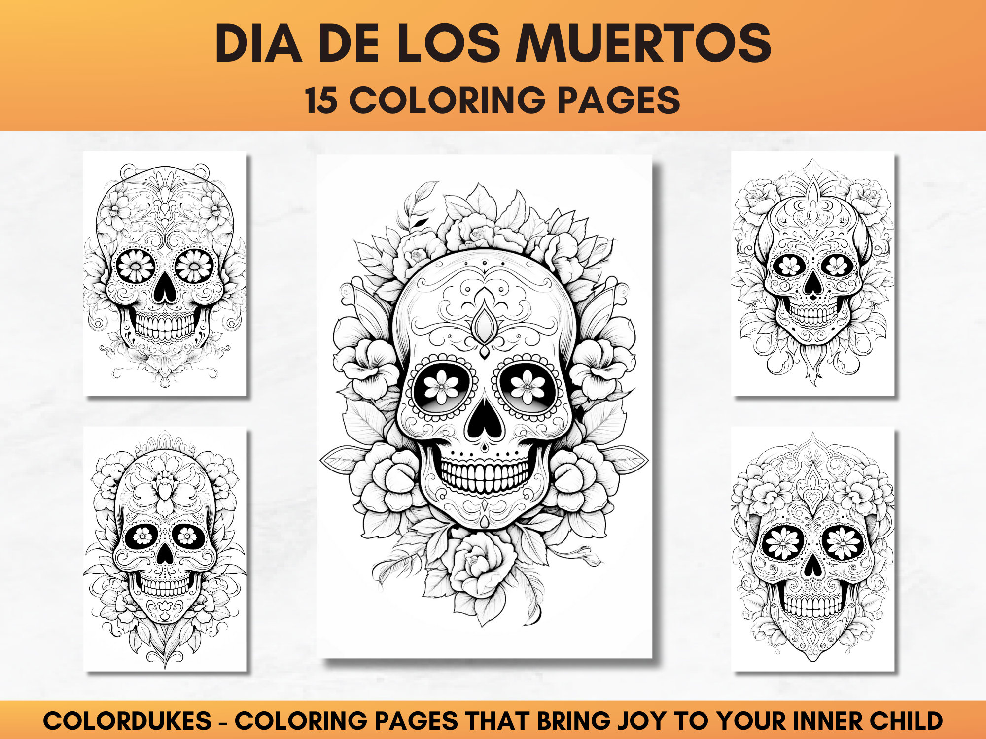15 Dia De Los Muertos Coloring Pages, Sugar Skull Coloring Book ...