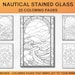 25 Nautical Coloring Pages Stained Glass, Ocean and Sea Coloring Book ...