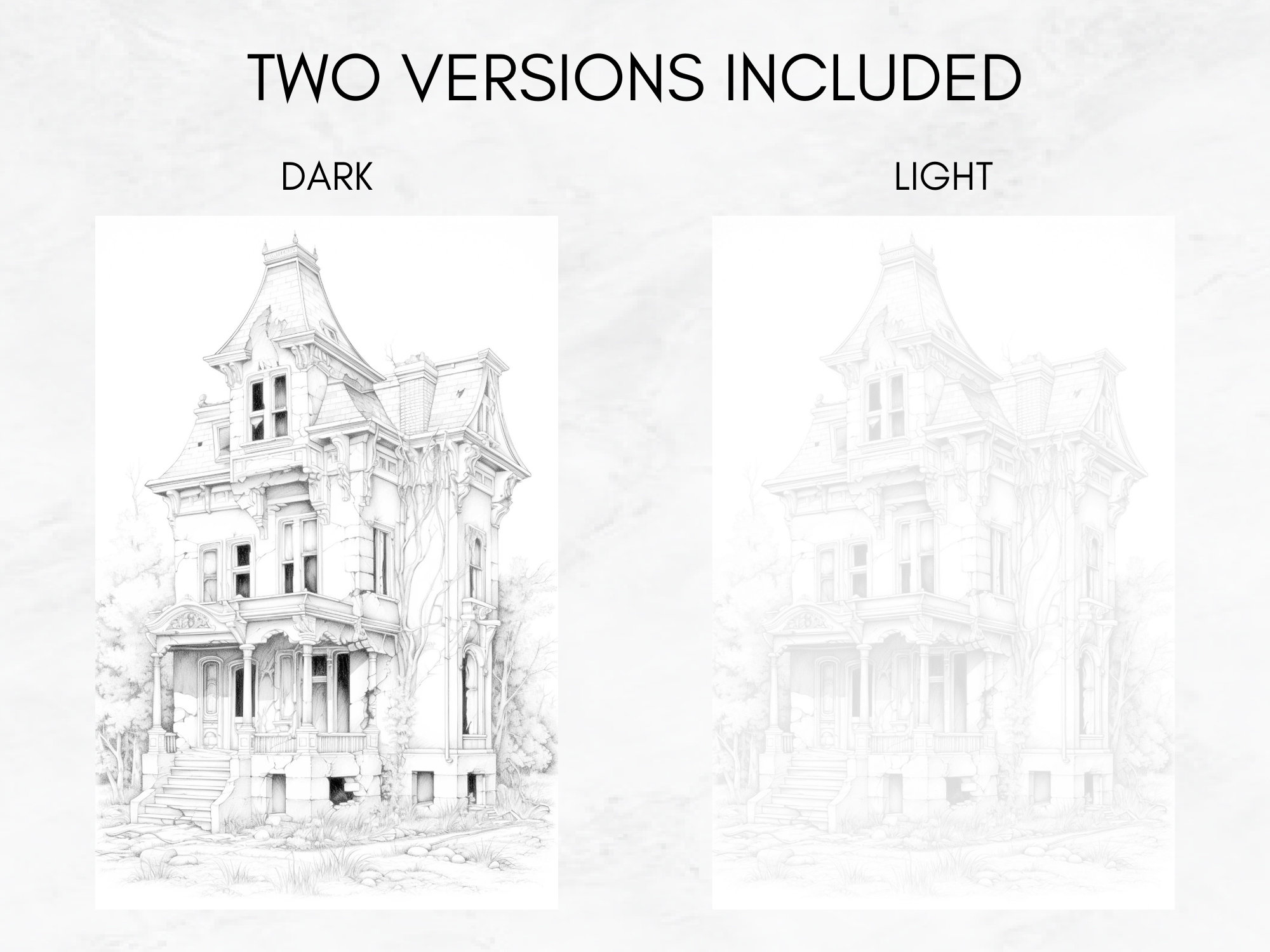 30 Coloring Pages Abandoned Houses Coloring Book for Adults, Ruined ...