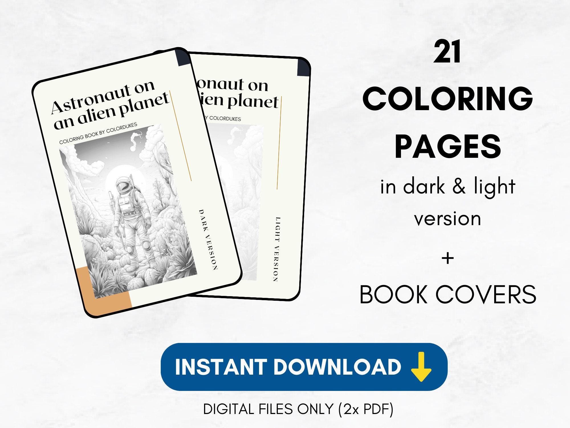 21 Coloring Pages Astronaut on Alien Planet Grayscale Coloring Book for ...