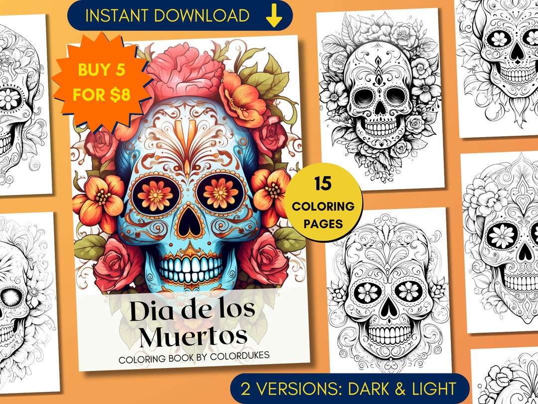 15 Dia De Los Muertos Coloring Pages, Sugar Skull Coloring Book ...