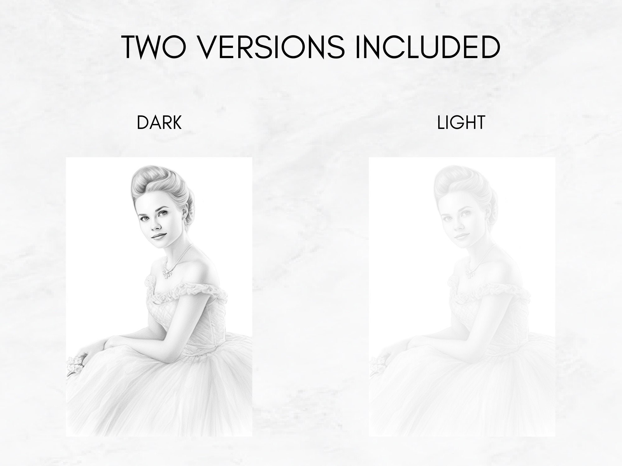 3 Southern Belle Coloring Pages for Adults Grayscale Coloring - Etsy