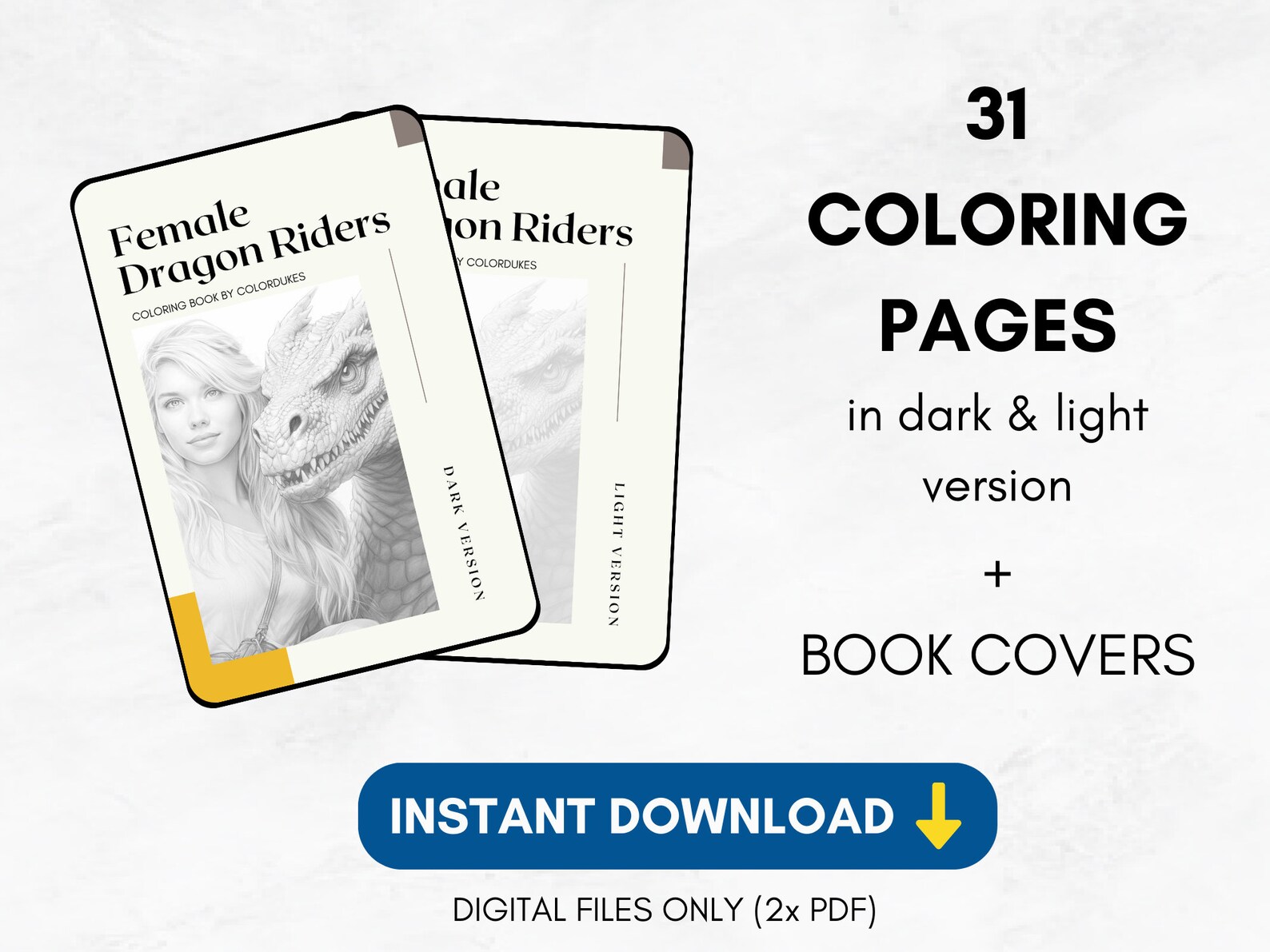 31 Dragon Rider Coloring Pages Grayscale Adult Coloring Book, Fantasy ...