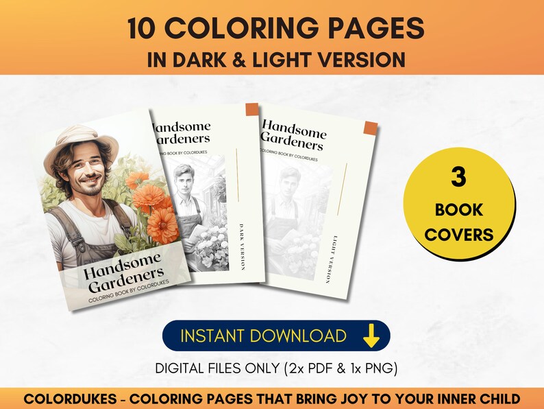 Man Portraits Coloring Pages for Adults, Handsome Gardeners Coloring ...