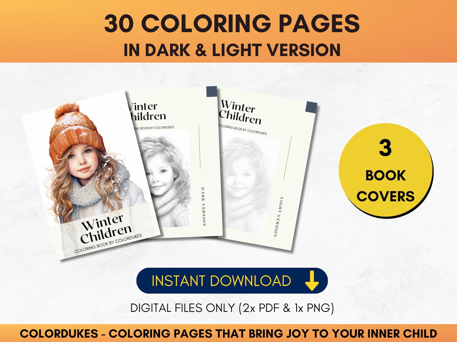 30 Winter Coloring Pages in Grayscale, Adult Coloring Book, Christmas ...