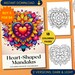 Mandala Hearts Coloring Pages, Valentines Day Adult Coloring Book, Love ...
