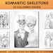 25 Romantic Skeletons Coloring Pages for Adults, Halloween Coloring ...