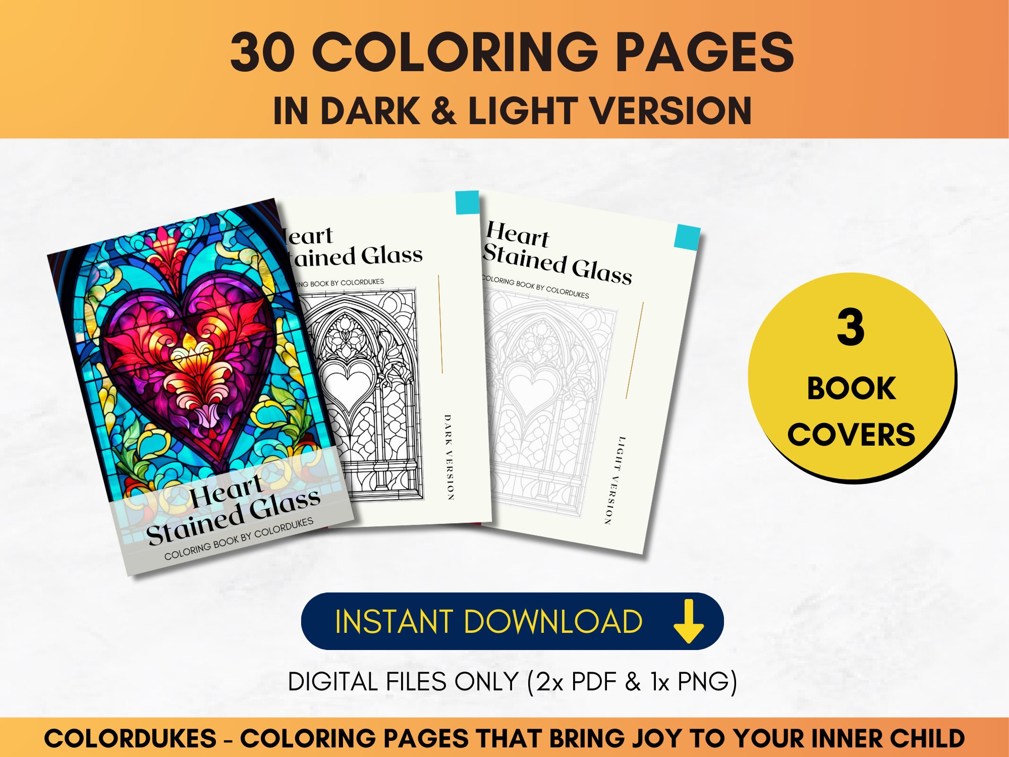 Stained Glass Hearts Coloring Pages, Valentines Day Adult Coloring Book ...