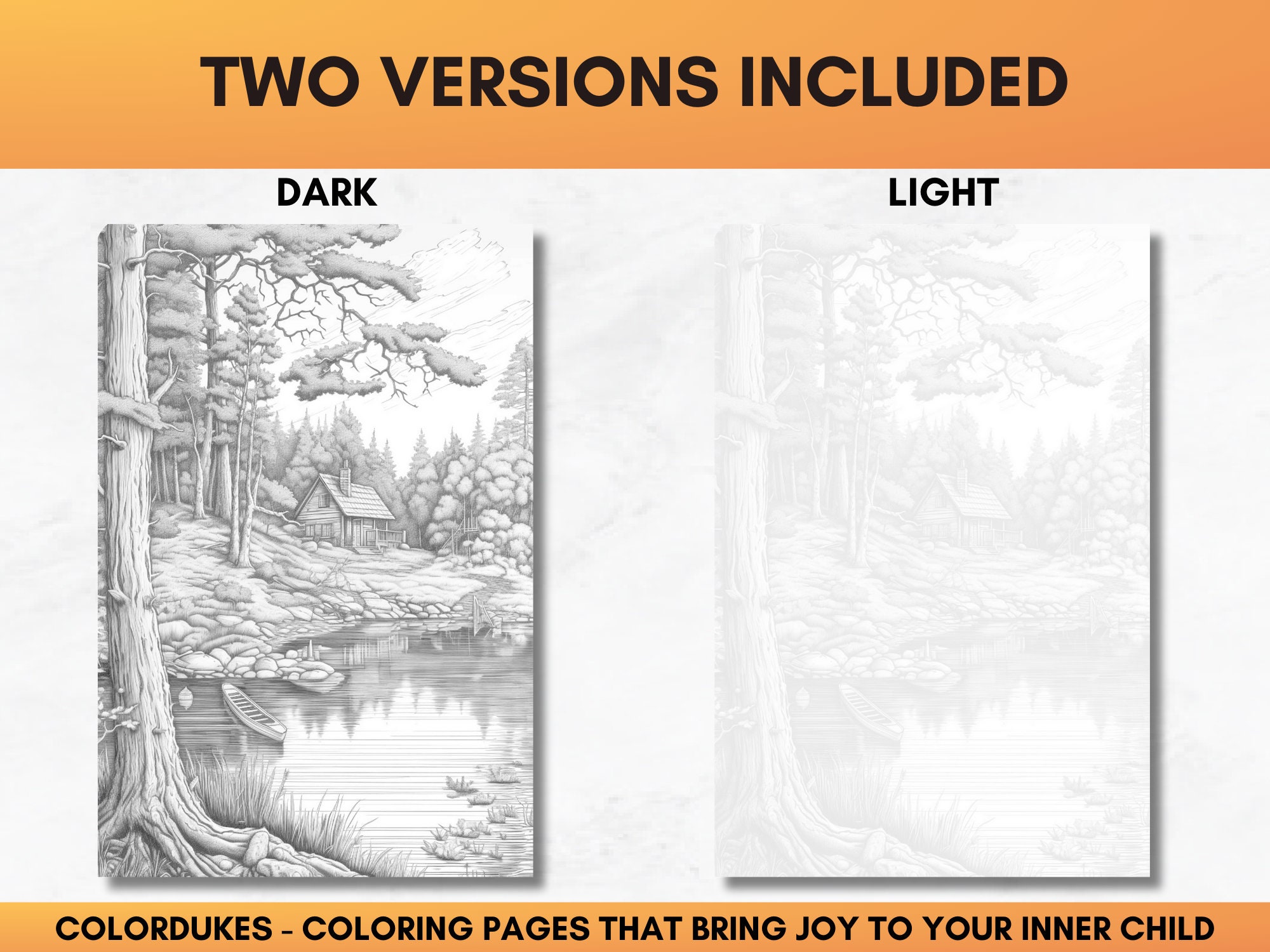 25 Adult Coloring Pages, Woodland Lakes and Rivers Coloring Book ...