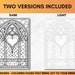Stained Glass Hearts Coloring Pages, Valentines Day Adult Coloring Book ...