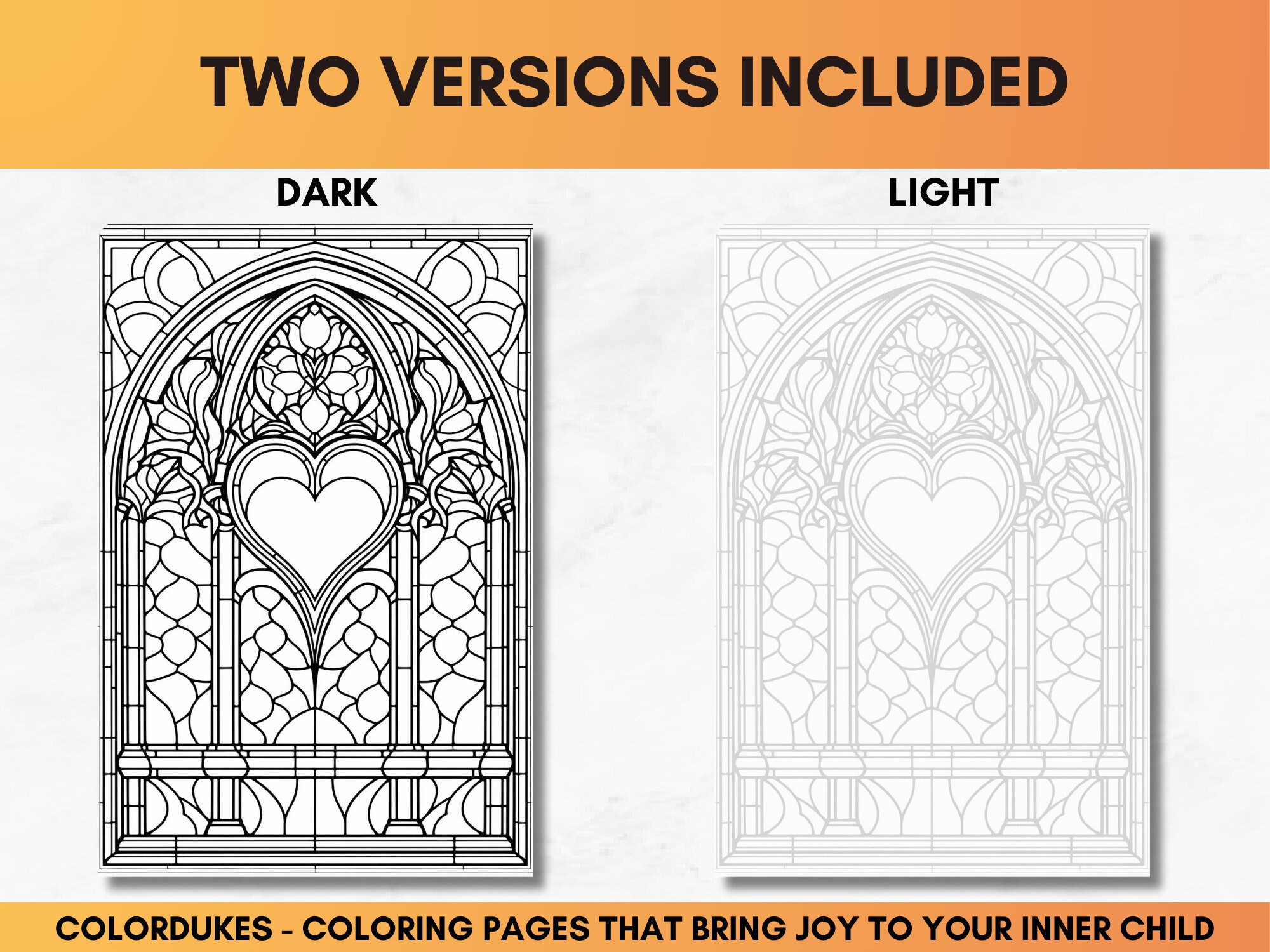 Stained Glass Hearts Coloring Pages, Valentines Day Adult Coloring Book ...