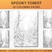 25 Spooky Forest Coloring Pages in Grayscale, Halloween Coloring Book ...