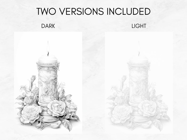 15 Gothic Candles Coloring Pages Romantic Goth Coloring Book - Etsy