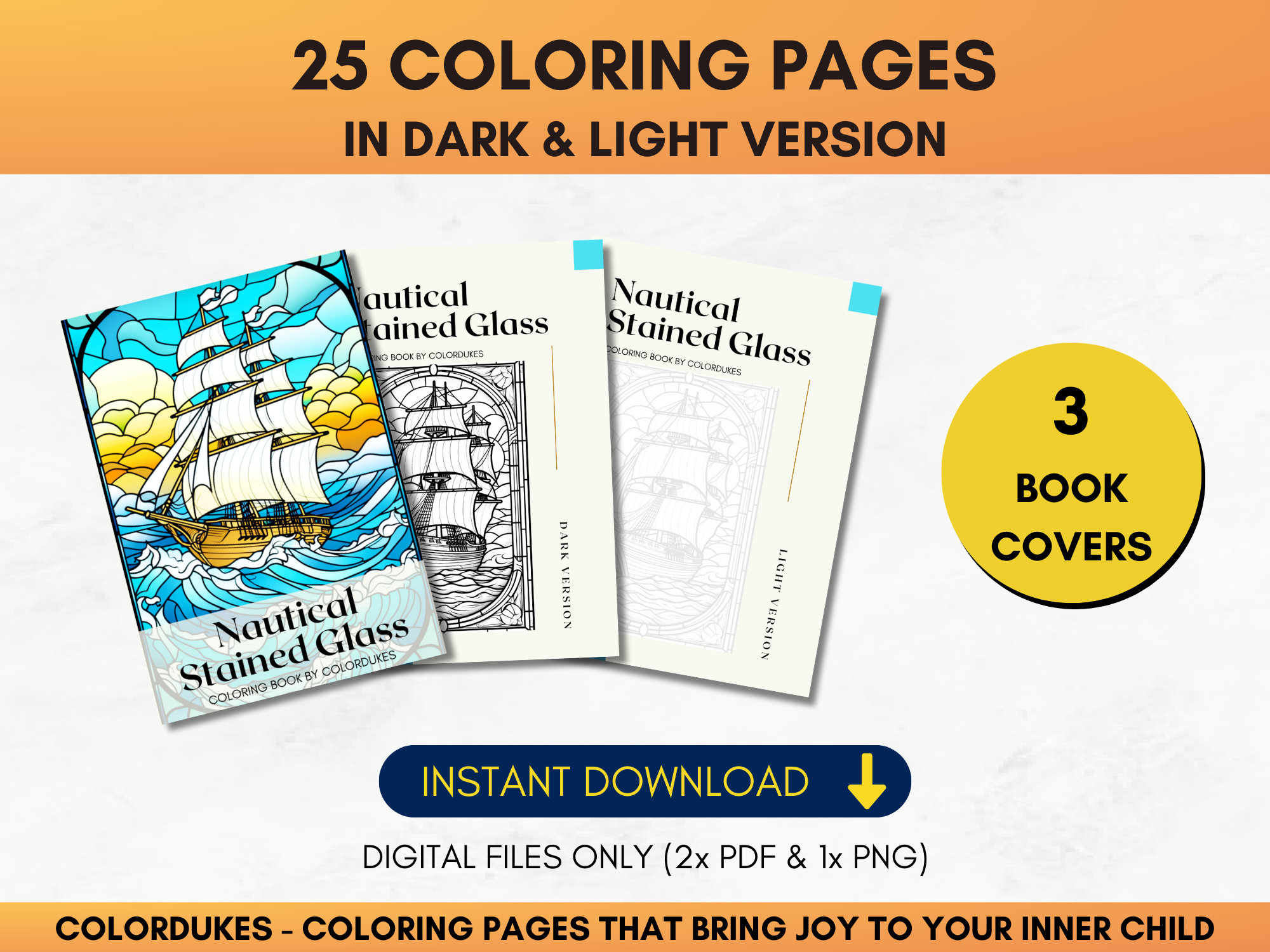 25 Nautical Coloring Pages Stained Glass Ocean and Sea - Etsy