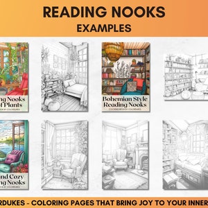 Bookish Coloring Pages Bundle, Library Coloring Book for Adult, Book ...