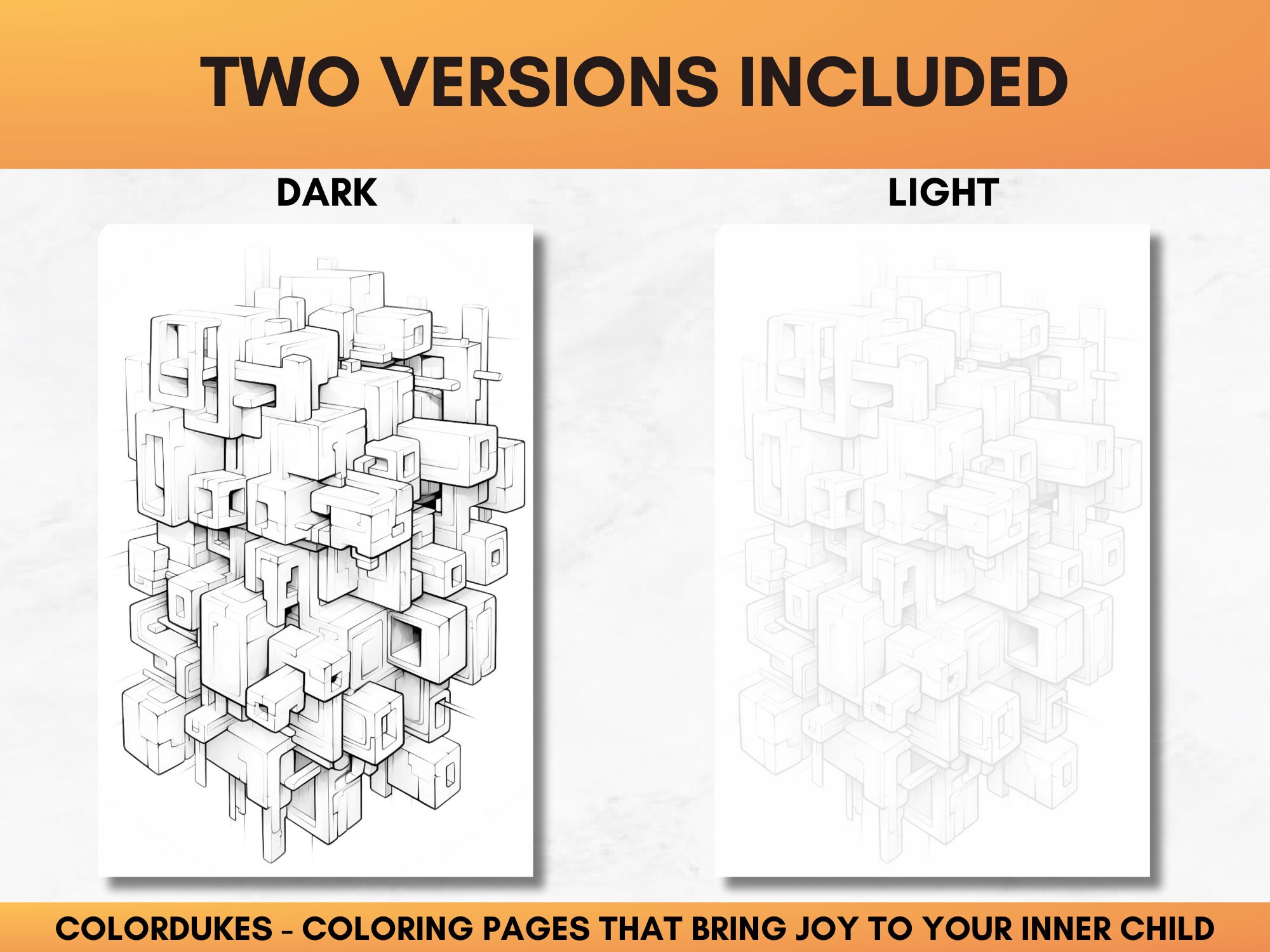 10 Abstraction Coloring Pages for Adults, Abstract Composition Coloring ...