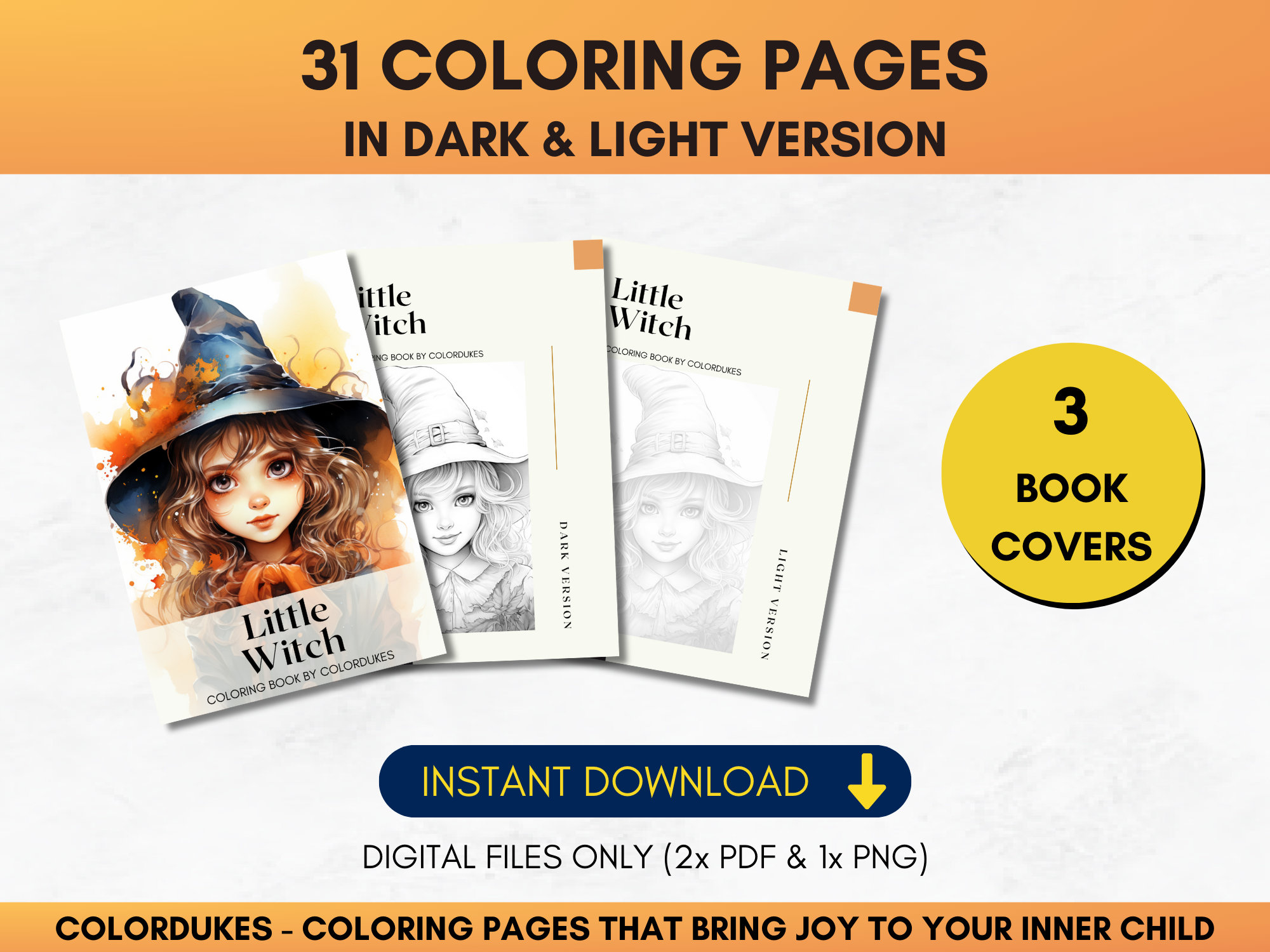 31 Little Witch Coloring Pages in Grayscale Realistic - Etsy