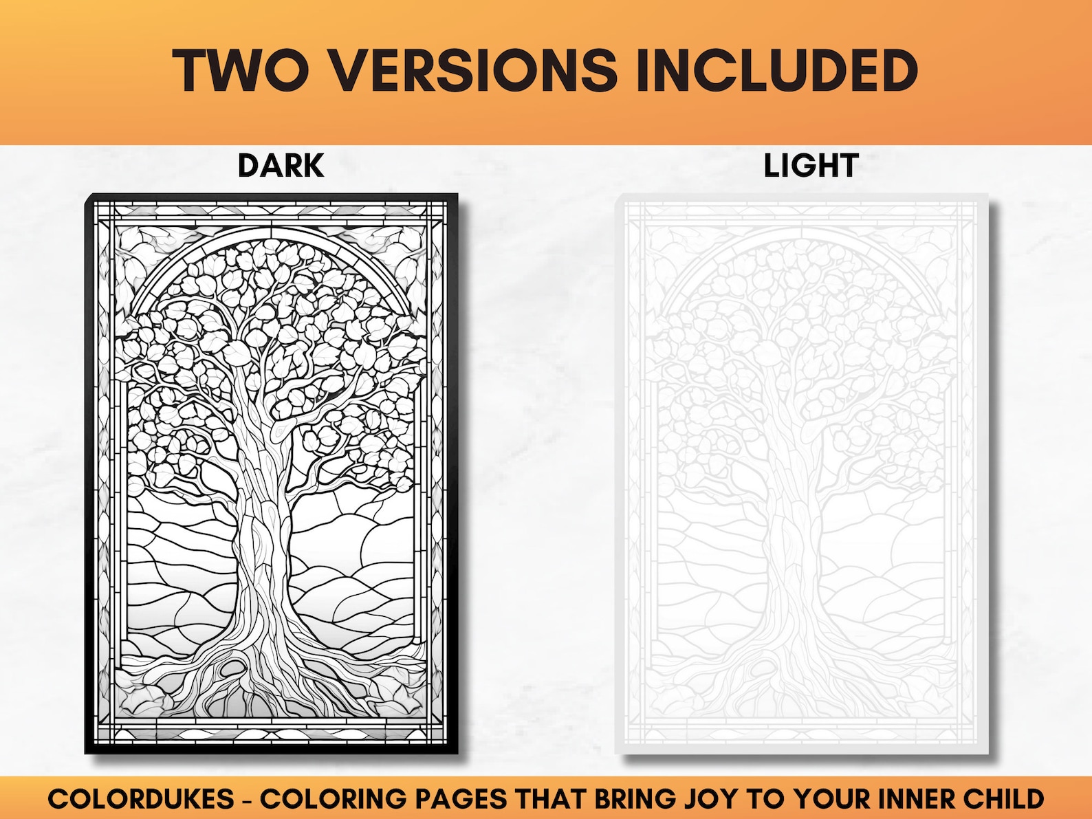 15 Forest Coloring Pages Stained Glass, Not Grayscale Coloring Book for ...