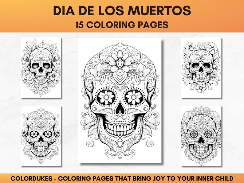 15 Dia De Los Muertos Coloring Pages, Sugar Skull Coloring Book ...