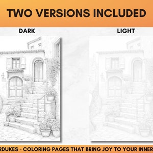 27 Spanish Houses Coloring Pages, Italian Village Grayscale Adult ...