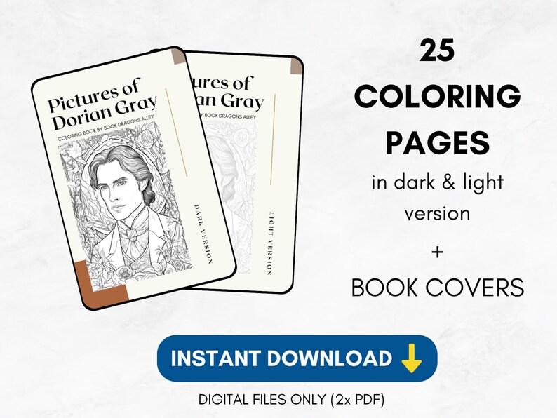 25 Coloring Pages Pictures of Dorian Gray Adult Coloring - Etsy