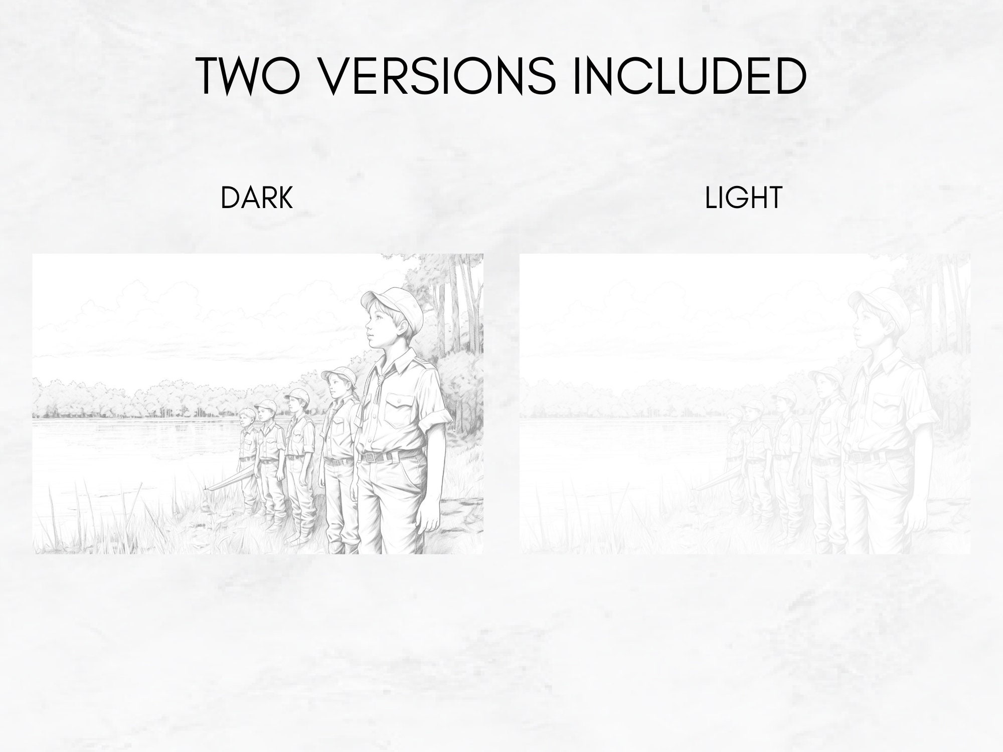 20 Coloring Pages, Scouts Camp Coloring Book Summer Grayscale Coloring ...