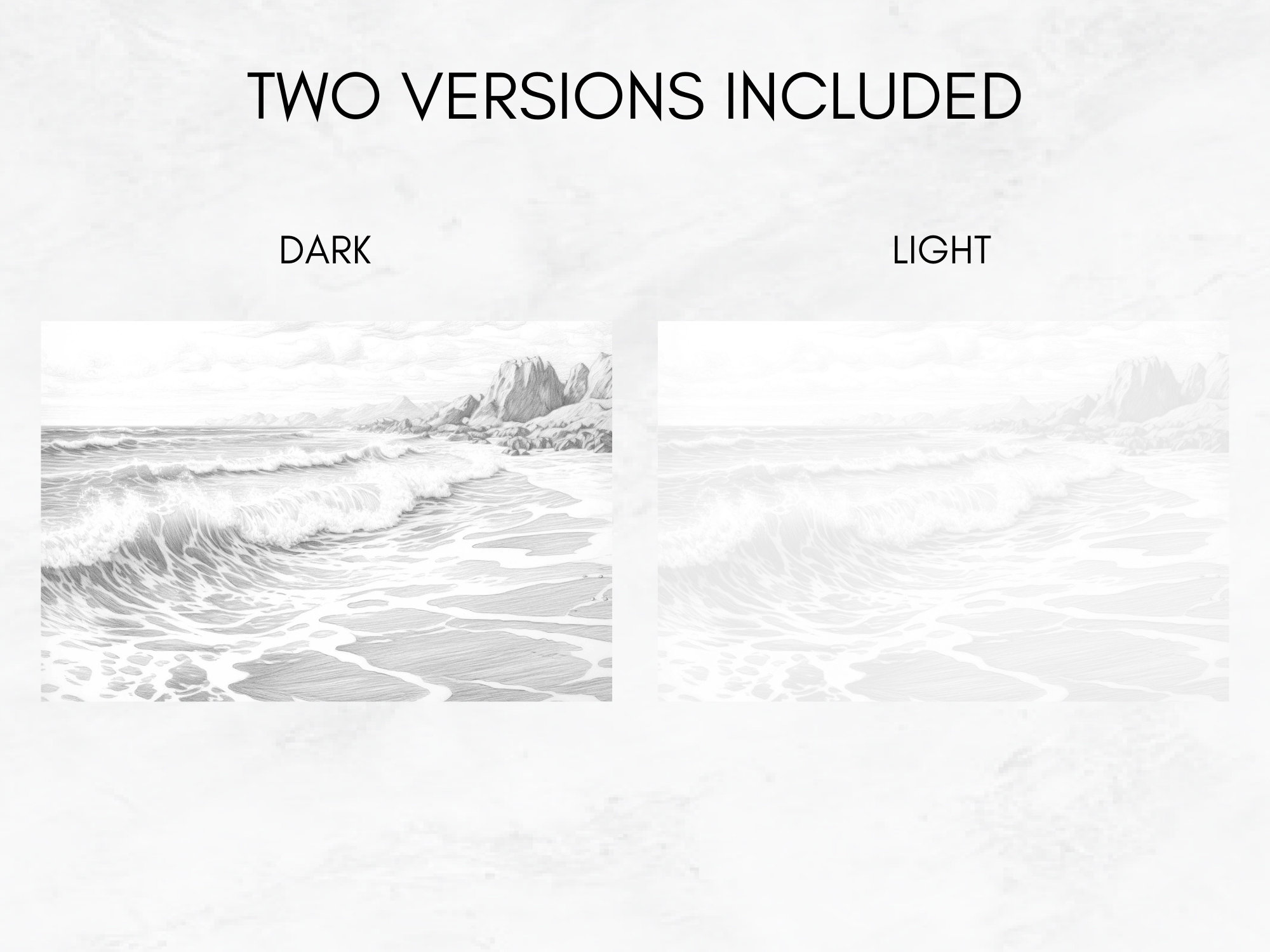 25 Coloring Pages, Sea Waves Grayscale Adult Coloring Book, Advanced ...