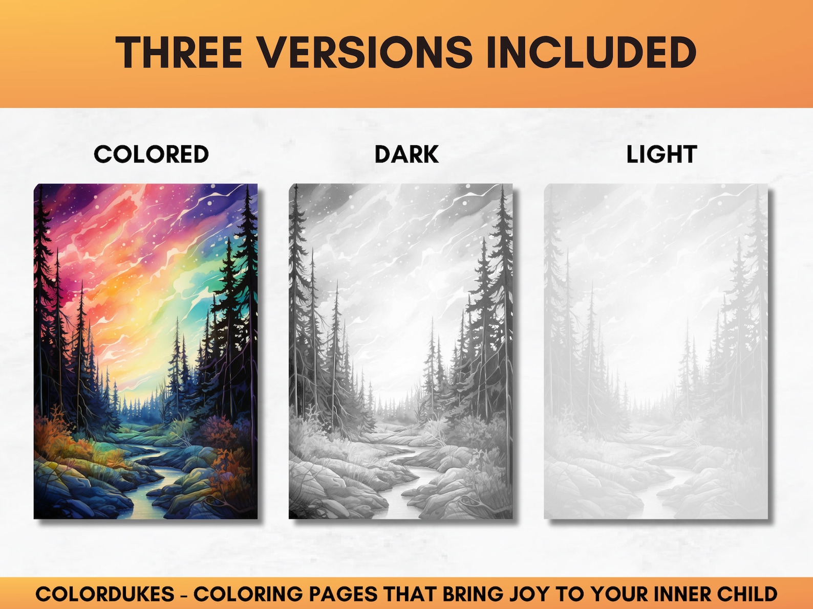 Northern Lights Coloring Pages, Aurora Borealis Grayscale Coloring Book ...