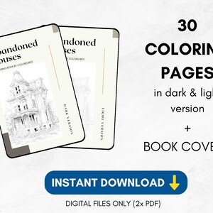 30 Coloring Pages Abandoned Houses Coloring Book for Adults, Ruined ...