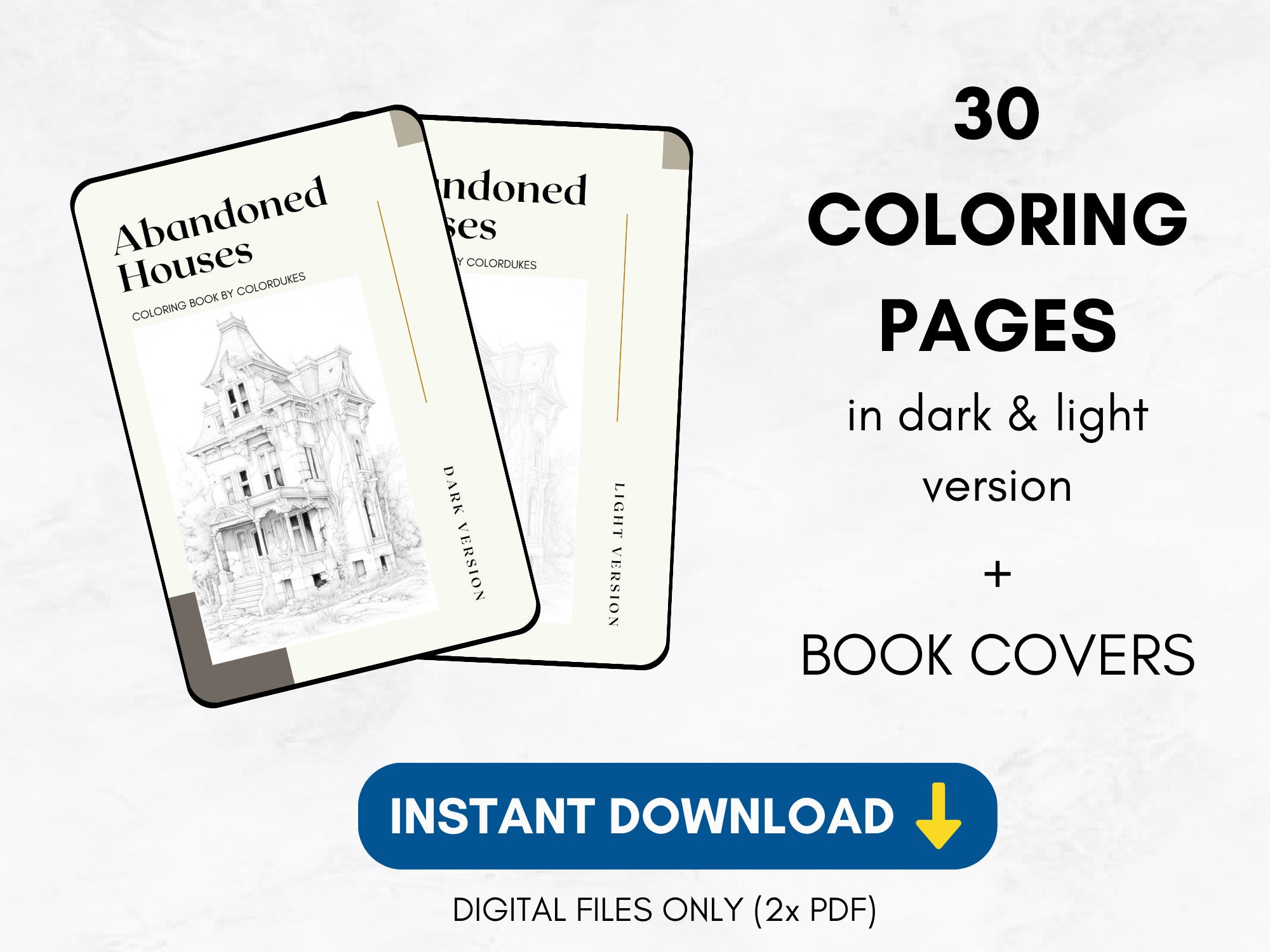 30 Coloring Pages Abandoned Houses Coloring Book for Adults, Ruined ...