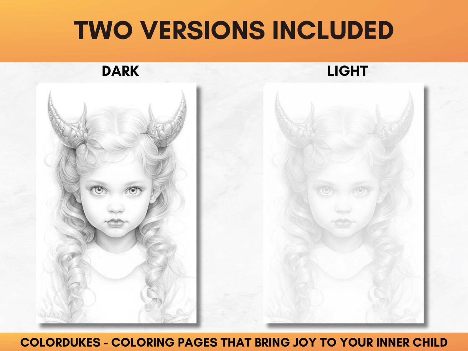 27 Devil Girls Coloring Pages for Adults, Realistic Halloween Coloring ...